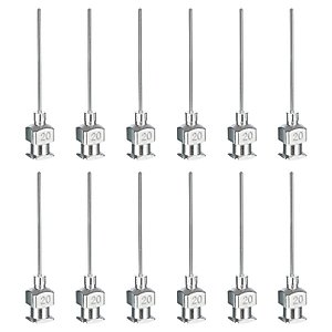 PATIKIL Blunt Tip Dispensing Needle 20G, 12 Pcs 1 Inch Stainless Steel Liquid Dispenser Needles with Lure Lock for Refilling Liquid Inks Adhesives Glue