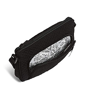 Vera Bradley Women's Microfiber Little Hipster Crossbody Purse With RFID Protection, Black, One Size