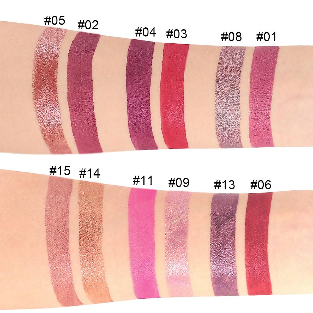 evpct 2Pcs Mauve & Taupe purple Matte to Glitter Liquid Lipstick Long Lasting Lip Set Kit for Women Diamond Shiny Glitter Sparkly Glossy Metallic Shimmer Sparkle Waterproof Lipstick Lip Gloss 01+08