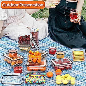 JSCARES Airtight Food Storage Containers - 28 Pcs (14 Lids & 14 Containers) BPA-Free Microwave Dishwasher/Freezer Safe Plastic Food Containers Set for Kitchen Organization for Meal Prep & leftover