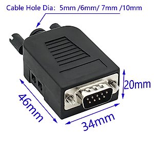 YIOVVOM DB9 Breakout Connector to Wiring Terminal RS232 D-SUB Male Serial Adapters Port Breakout Board Solder-Free Module with case(Female Serial Adapter)