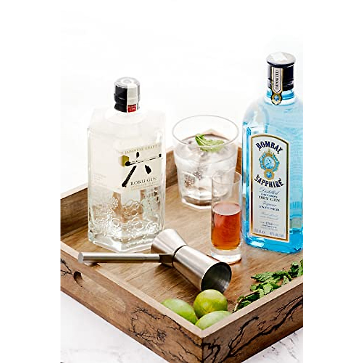 FIGTREE - Set of 2 | 12”-14” Wooden Serving Trays for Platter Drinks, Appetizers, Fruits, & Decor, Coffee Table Tray for Dining (Square)