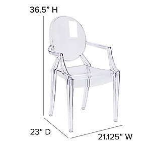 Flash Furniture Max 4 Pack Ghost Chair with Arms in Transparent Crystal