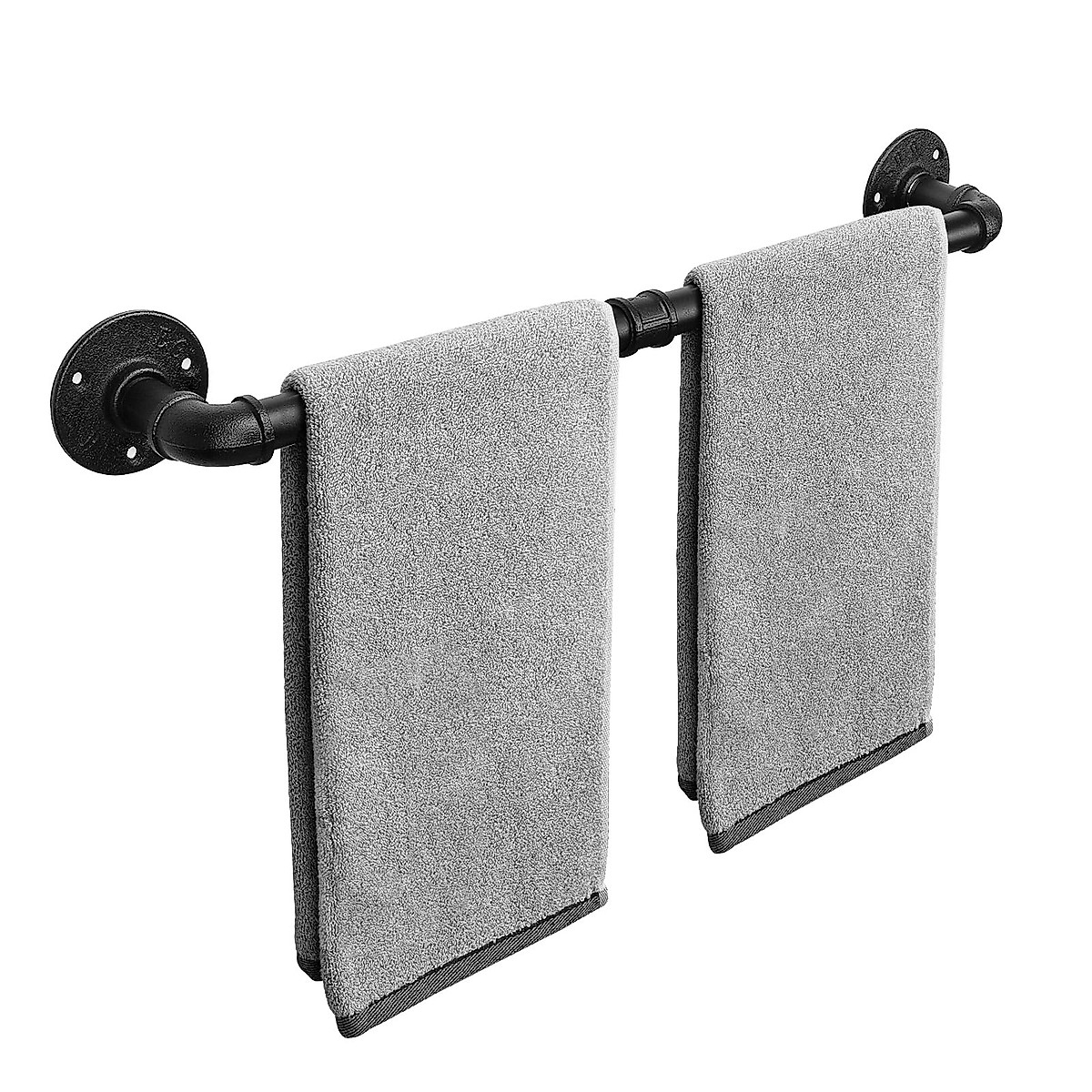 Livabber Black Industrial Pipe Kitchen Paper Holder & Hand Towel Holder，DIY Wall Mount Black Pipe Towel Holder with Heavy Duty Style, Simplistic Look Rustic Touch,which Makes Your Home More Fashion.