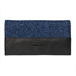 Bronte Moon Harris Tweed - Ladies Envelope Purse - Blue Herringbone