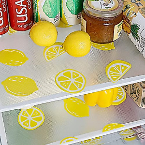 INNOLITES 9 Pack Refrigerator Liners, Waterproof Washable Fridge Liner, 17.7"x11.8" Non-Slip Refrigerator Shelf Liner-BPA Free, for Fridge Glass Shelf, Cabinet, Drawer, Freezer Safe (9 Yellow)