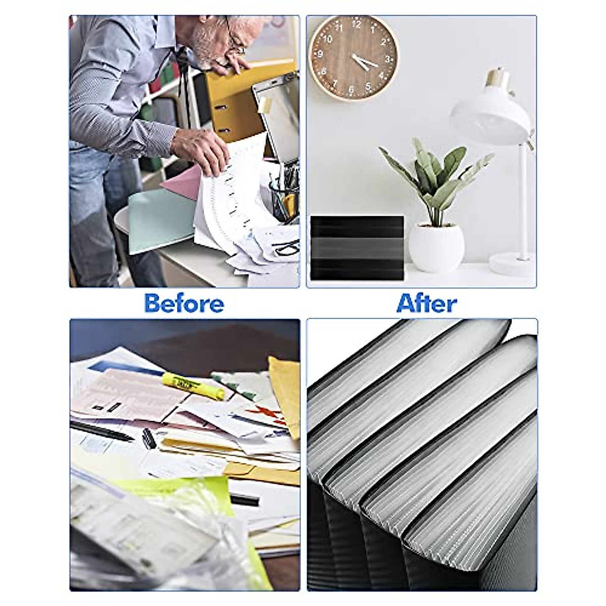 Cesil Expanding File Folders, Accordian File Organizer 13 Pockets File Organizer Accordion File Holder with Elastic Buckles Closure, A4 Paper Document Organizer for Home School Office