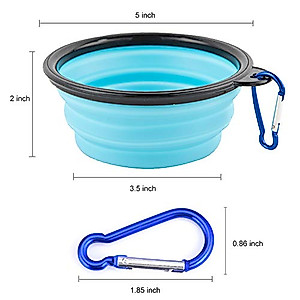 Collapsible Dog Bowls, Travel Dog Cat Water Bowl Portable Foldable Food Dishes with Carabiner Clip for Traveling, Hiking, Walking (Pack of 5)