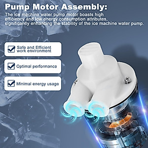 Ice Maker Machine Pump Motor Assembly with Capacitor Replacement for Hoshizaki PA0613, S-0613, 321444A01, 321444A02, 3A2638A03, HS-0176, Also Replaces APTA92P10WD1