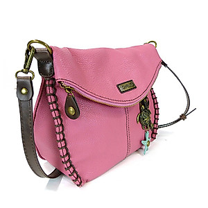 CHALA Bronze Sea Turtle with Teal Starfish Purse Charm + XBody/Shoulder Handbags - 9 Colors (Pink)