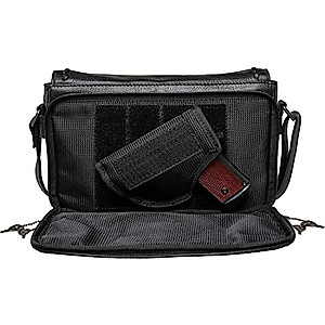 Lady Conceal Concealed Carry Parker Leather Crossbody - Handgun Carry Bag with Holster, RFID Blocking & Locking YKK Zippers