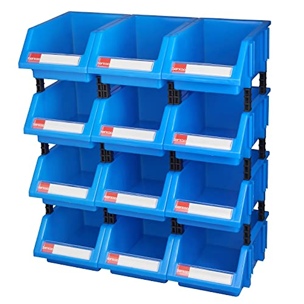 aerkaa Stackable Storage Bins Hardware Storage Organizer Tool Organizers and Storage(Blue,Pack of 12)