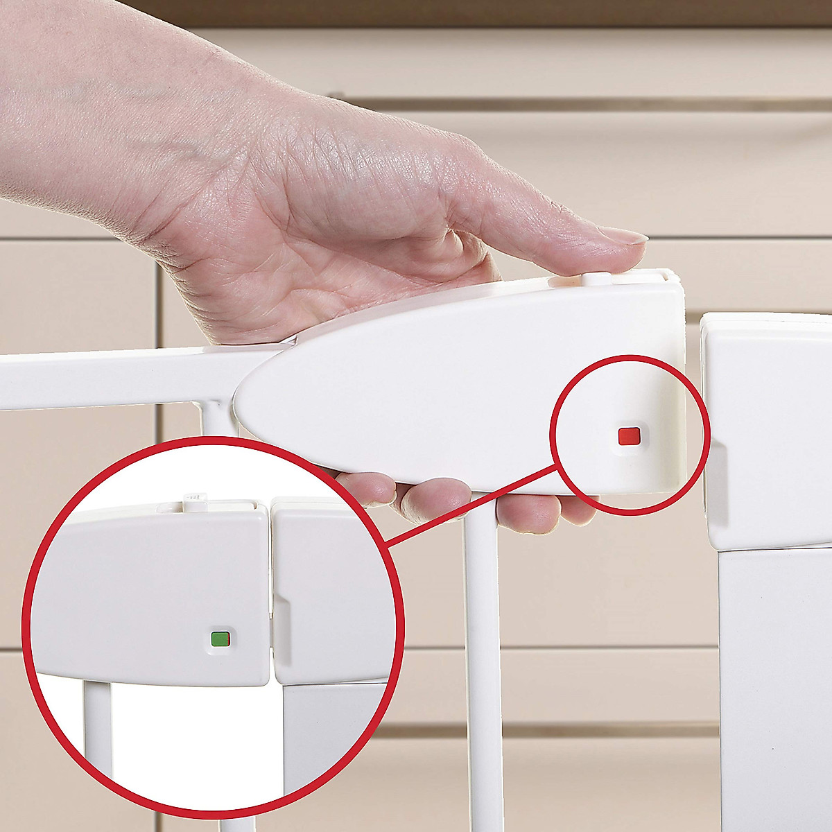 Dreambaby Boston Magnetic Auto Close Baby Gate - Indoor Safety Gates - Fits Opening from 24.25-26.5inch Wide & 29inch Tall - with Smart Stay Open Feature - White