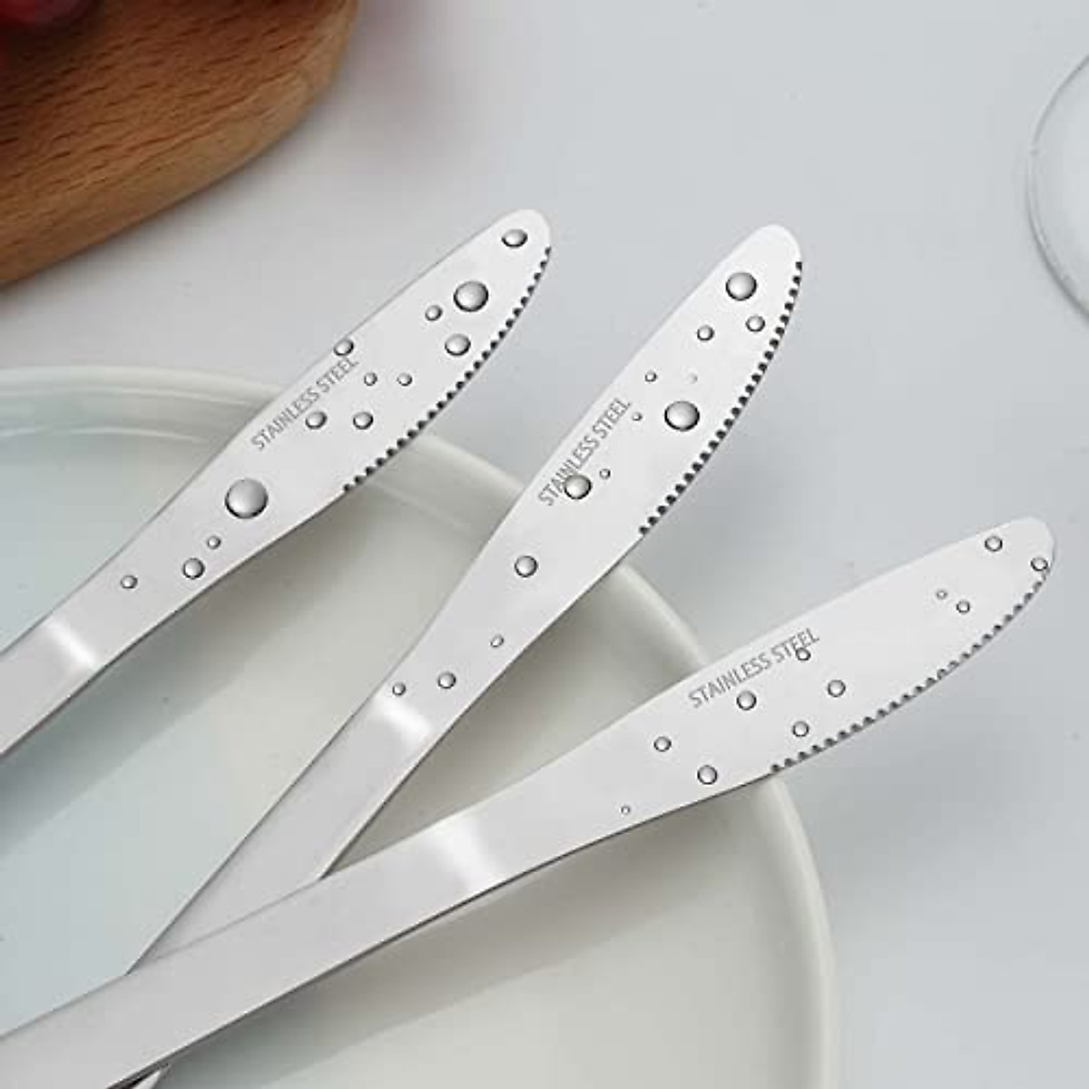 Funnydin 24 Pieces Dinner Knives Set, 8.1" Inches Table Knives Set, Durable Butter Knife, Food Grade Stainless Steel Dinner Knife, Cost-effective Knives Silverware - Mirror Polished, Dishwasher Safe