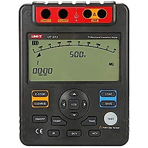 UNI-T UT513 Digital Insulation Resistance Tester, 500V/1000V/2500V/5000V, Auto Range, Display Count: 9999