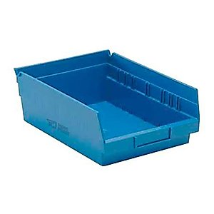 MDMprint Shelf Storage Bin, Blue, Polypropylene, 11 5/8 in L x 8 3/8 in W x 4 in H, 50 lb Load Capacity