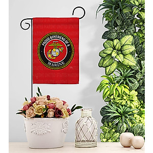 Breeze Decor Proud Boyfriend Garden Flag Armed Forces Marine Corps USMC Semper Fi United State American Military Veteran Retire Official House Banner Small Yard Gift Double-Sided, Made in USA