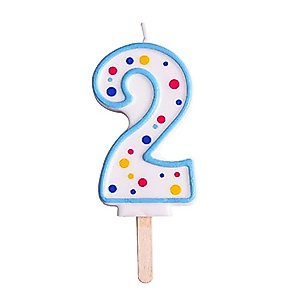 PME Blue Number 2 Candle, 2.5 inch