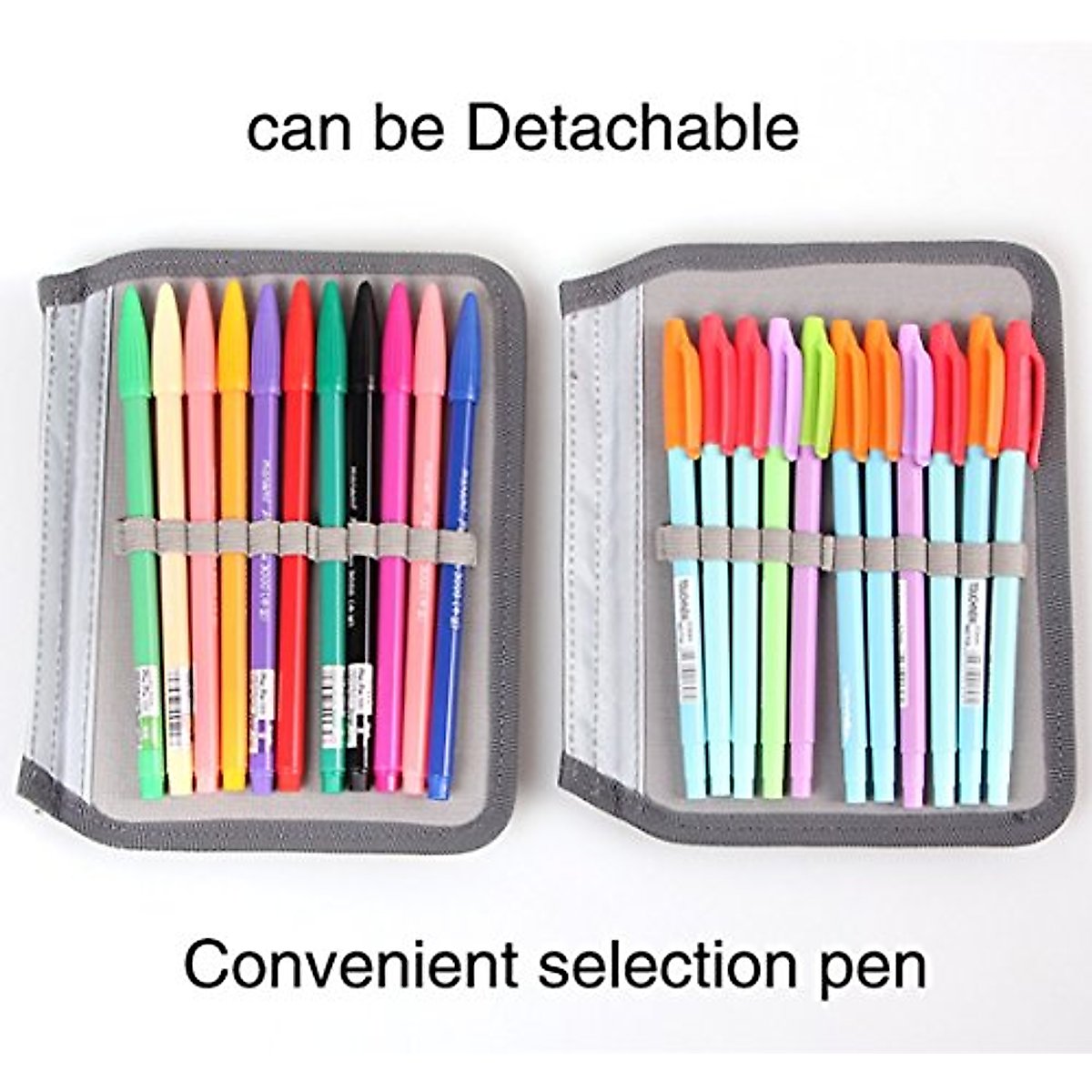 Pencil Case with 72 Pockets, Multi Layer Large Capacity Foldable Case Zippered Pen Bag with Zipper for Artists Students Office Crafts(Black)