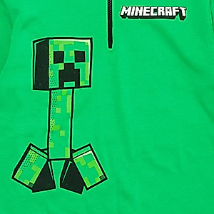 Minecraft Creeper Little Boys Fleece Half Zip Sweatshirt & Pants Set Green 7-8