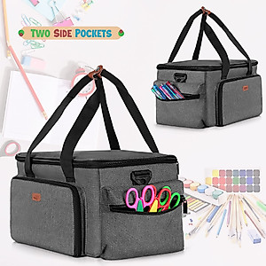 LUXJA Large Capacity Craft Bag with Shoulder Strap, Craft Tote for Art, Scrapbooking or Sewing Supplies (Bag Only), Gray