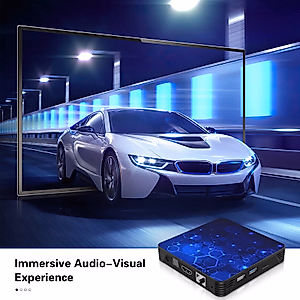 Android 12.0 TV Box, Android TV Box RK3318 Quad-Core 64bit Cortex-A53 2GB RAM 16GB ROM TV Box Support 4K 3D 2.4/5.0GHz WiFi BT5.0 10/100M Ethernet HDMI 2.0 H.265 HDR Smart TV Box