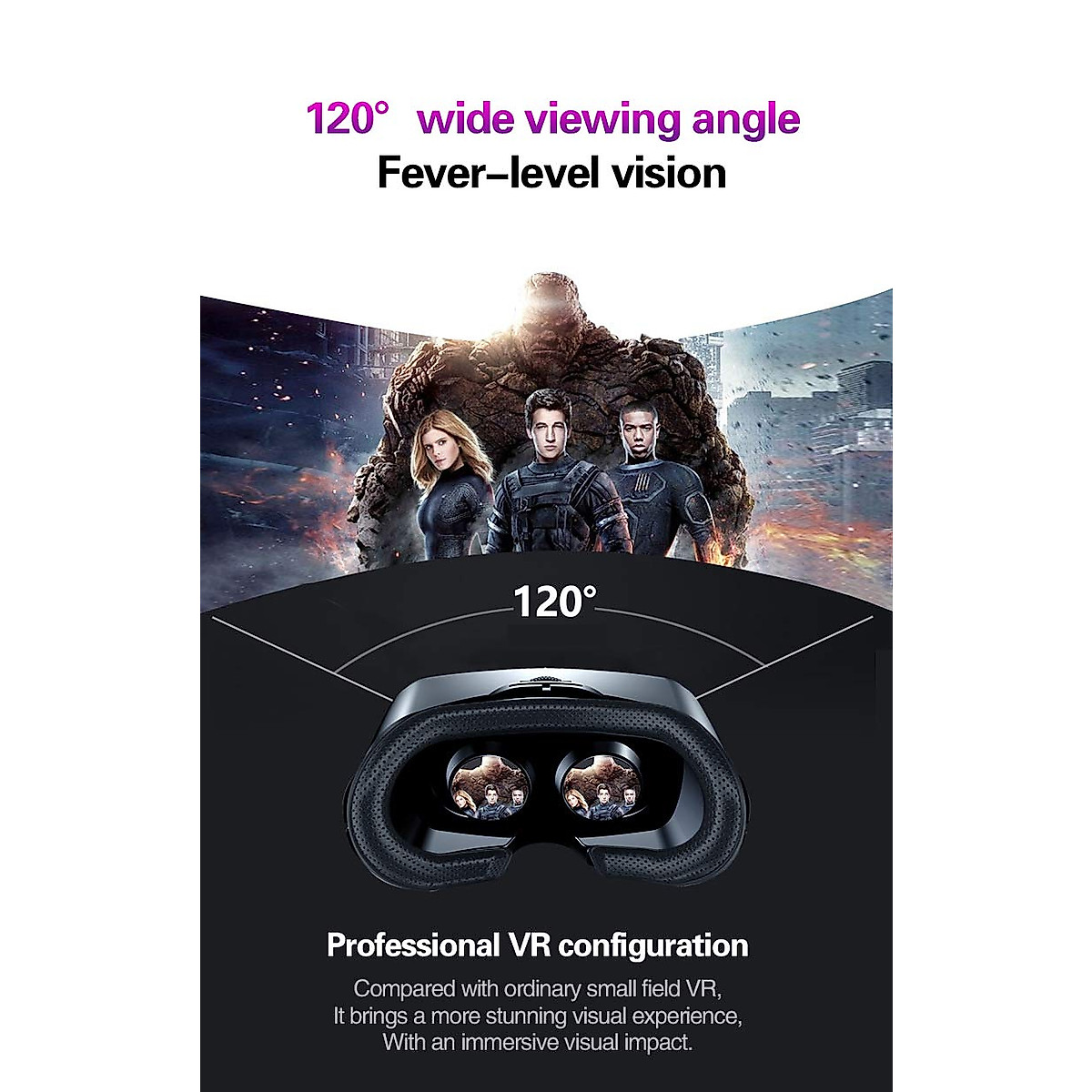 YOMENG VR glasses Virtual reality full-screen visual wide-angle VR glasses, VRG Pro 3D for smartphone devices from 5 to 7 inches