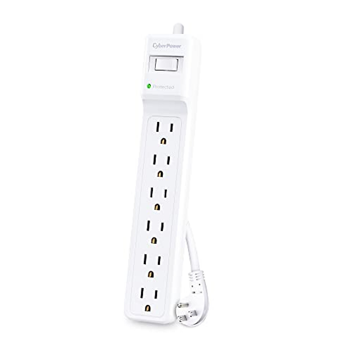 CyberPower B615 Essential Surge Protector, 1500J/125V, 6 Outlets, 15 ft Power Cord, White