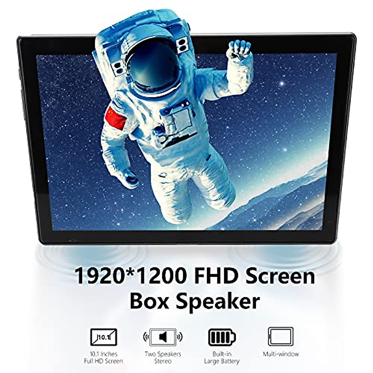 Veidoo Android Tablet 10 inch, 4GB RAM 64GB ROM | 1920x1200 FHD | 13MP+5MP Camera | 2.0Ghz Octa Core | 6000mAh | TF Card 128G Expand | 2.4G/5G Wi-Fi | BT 5.0| GPS | Type-C | Tablet with Keyboard