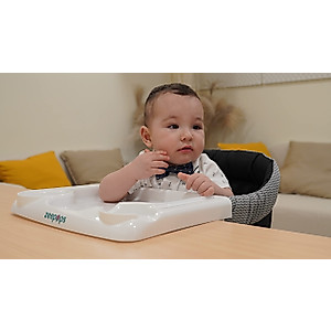 zeepops Hook On Table High Chair with Tray for Babies and Toddlers, Clip On Table Chair Portable, Fold-Flat Compact for Home, Dining Out and Travel (Mountains)
