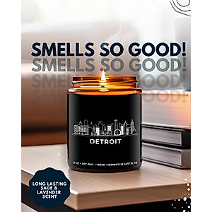 Detroit Candle, Detroit Skyline Gifts, City of Detroit Gifts for Men and Women, Detroit Gift Ideas, Moving Away & Home Sick Gift, Souvenirs, Birthday, Christmas, Gift-Ready