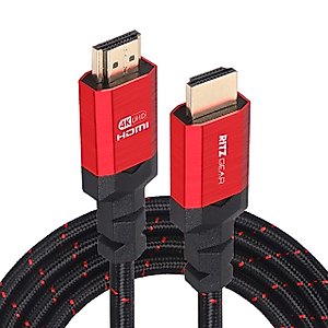 Ritz Gear 4K HDMI 2.0 Cable 12 ft. [3 Pack] 18 Gbps Ultra High Speed Braided Nylon Cord & Gold Connectors - 4K@60Hz/UHD/3D/2160p/1080p/ARC & Ethernet. Compatible with UHD TV/Monitor/PC/PS5/Xbox