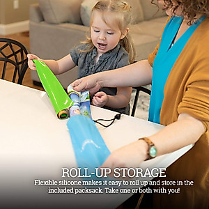 Klean Kids [2 Pack] Silicone Placemat for Toddlers (Sealife and Farm) - Non Slip 2-Pack with Travel Bag - Sealife/Farm - Alternative to Suction Plates for Babies - Essential Baby Feeding