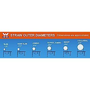 300ct Large Milkshake/Smoothie/Slush Straws, Disposable Jumbo Extra Wide Thick Long Plastic Drinking Straw, Assorted Colors, 9"x.26" (300) (Neon)