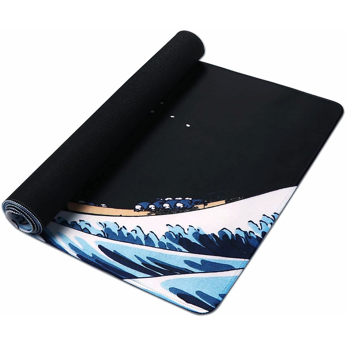 iLeadon Extended Gaming Mouse Pad - Non-Slip Water-Resistant Rubber Base Computer Keyboard Mouse Mat, 35.1 x 15.75-inch XX-Large, Ideal Partner for Work & Game, Sea Wave