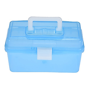 BUZHI Art Organizer Box,Clear Plastic Art Storage Box Watercolor Oil Painting Supplies Multipurpose Case Portable for Artists Students