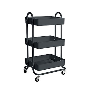 EKKIO 3 Tier Rolling Cart, Book Cart, Lash Cart, Nail Cart, Baby Cart Organizer, Art Cart, Diaper Cart, Pink Rolling Cart Organizer, 3 Tier Cart, Metal Cart, Three Tier Rolling Cart, Makeup Cart