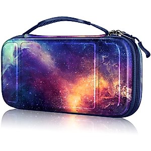 Fintie Carrying Case for Nintendo Switch Lite 2019, [Shockproof] Hard Shell Protective Cover Travel Bag w/15 Game Card & 2 Micro SD Card Slots for Switch Lite Console & Accessories, Galaxy