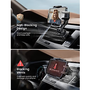 LISEN Phone Mount for Car, Universal Car Phone Holder Mount Brown Holder