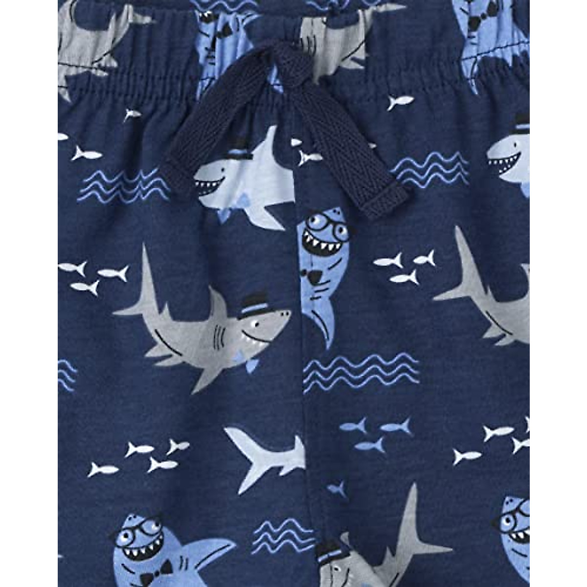 The Children's Place Baby Boys Sleeve Shirt and Shorts, 4-Piece Playwear Set 4-Pack, Shark Blue, 9-12 Months