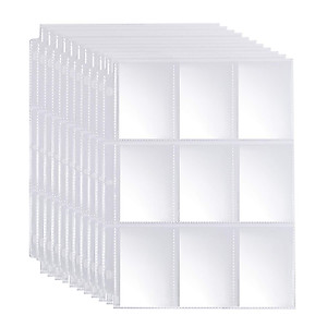 2088 Pockets Baseball Card Sleeves, JIQEZNL Premium 9 Pocket Trading Card Binder Sleeves for 3 Ring Binder, Double Side Card Protector Pages for Pokemon, Yugioh, Sport, Football Card Collector