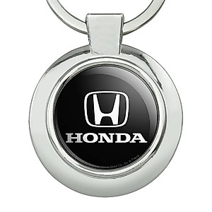 Honda Logo Keychain Classy Round Chrome Plated Metal