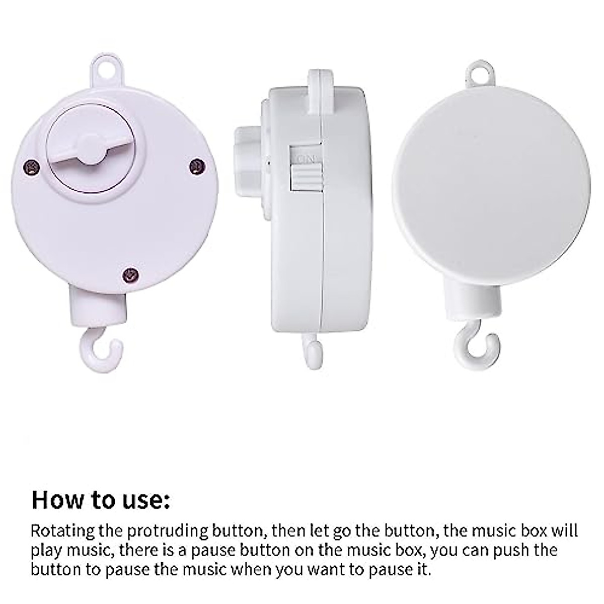 Urvoo 34 Inch Baby Crib Mobile Bed Bell Holder with Music Box,Adjustable Holder DIY Arm Bracket Nut Screw