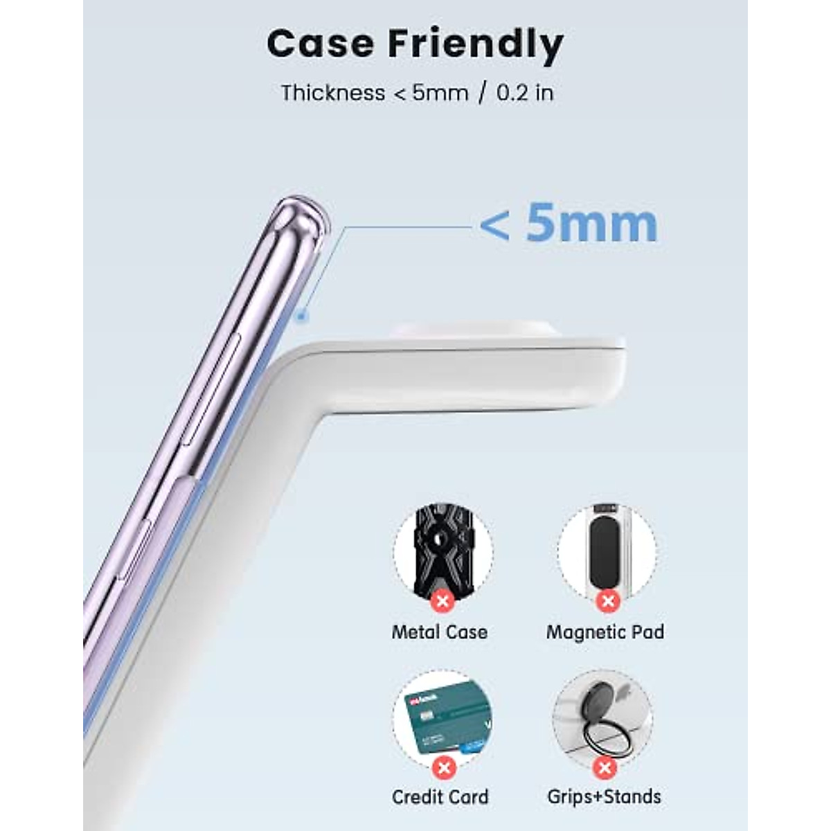 JoyGeek Wireless Charging Station for Samsung, Upgraded Android Charging Station, 3-in-1 Wireless Charger for Samsung Galaxy Watch5(Pro)/4/3/Active2/1, Galaxy S23(Ultra)/S22/S21/S20/Note 20, Buds2/Pro