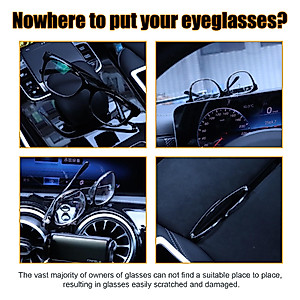 Kewucn Sunglass Holder for Car Visor, Metal US Flag Eyeglasses Hanger Mount, Multi-Function Ticket Card Clip, Personality Vehicle Organizer Accessories for Different Size Eyeglasses (Black+Grey, Flag)