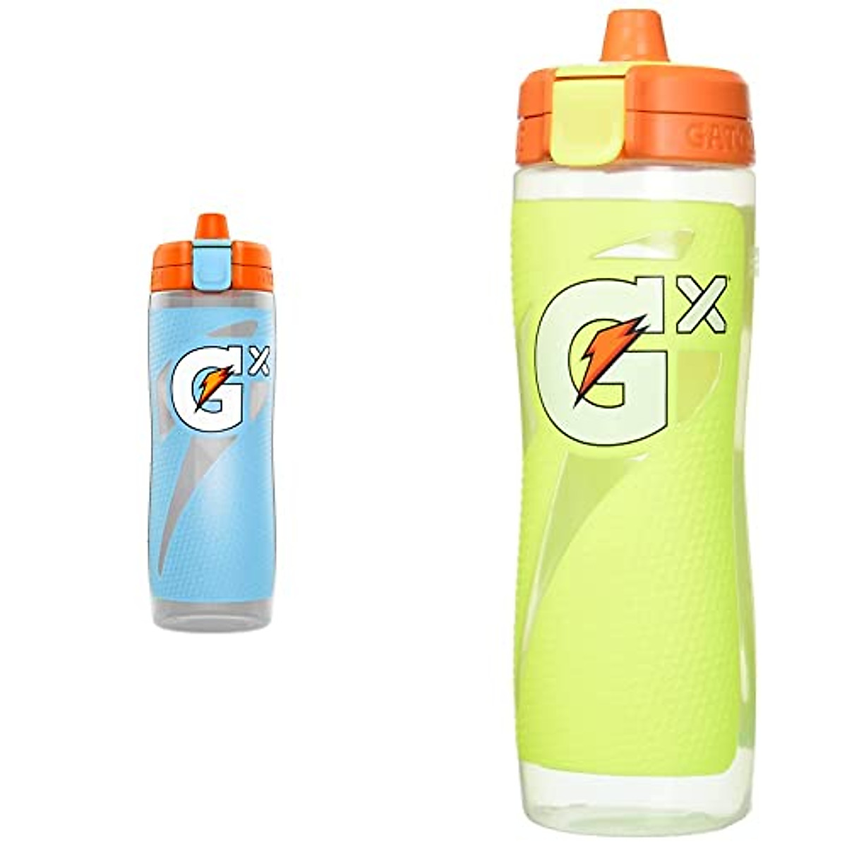 Gatorade Gx Hydration System, Non-Slip Gx Squeeze Bottles Or Gx Sports Drink Concentrate Pods (Pack of 1) & Gx Hydration System, Non-Slip Gx Squeeze Bottles Neon Yellow Plastic, 30 Oz