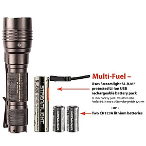 Streamlight 88065 ProTac HL-X 1000-Lumen Multi-Fuel Professional Tactical Flashlight, Includes CR123A Lithium Batteries and Holster, Black