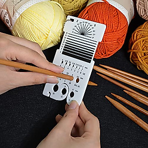 UPTTHOW Knitting Needle Gauge Spinning Control Card Multifunctional Combo Ruler for Spinners Yarn Measuring Tools WPI Guide Gauge Crochet Accessories