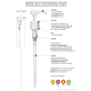 Bar5F Universal Liter Pump for Shampoo Conditioner Lotion for 33.8 Oz Bottles 1-Inch Neck 2-Pack Clear