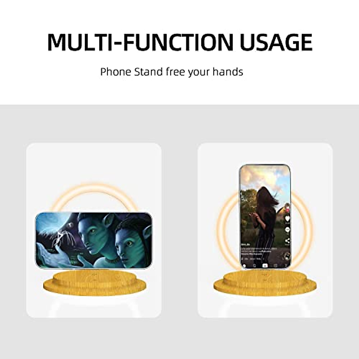 emie Wireless Charger Pad with Lamp, Fast Max 15W Wireless Charging Solution for Qi Enabled/iPhone/Galaxy, LED Touch Table Lamp for Bedside Nightstand Desk and Bedroom Dorm Home Office Decor